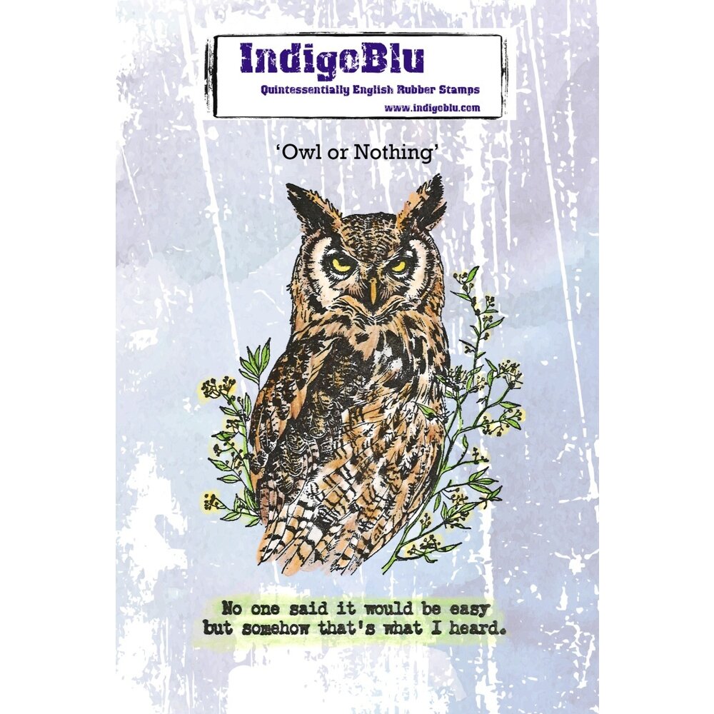 Owl or Nothing A6 Red Rubber Stamp (IND1395) - Craftlines B.V.