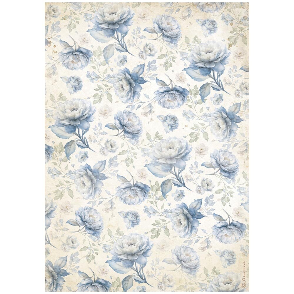 Timeless A4 Rice Paper Blue Flowers Pattern (6pcs) (DFSA41035 ...