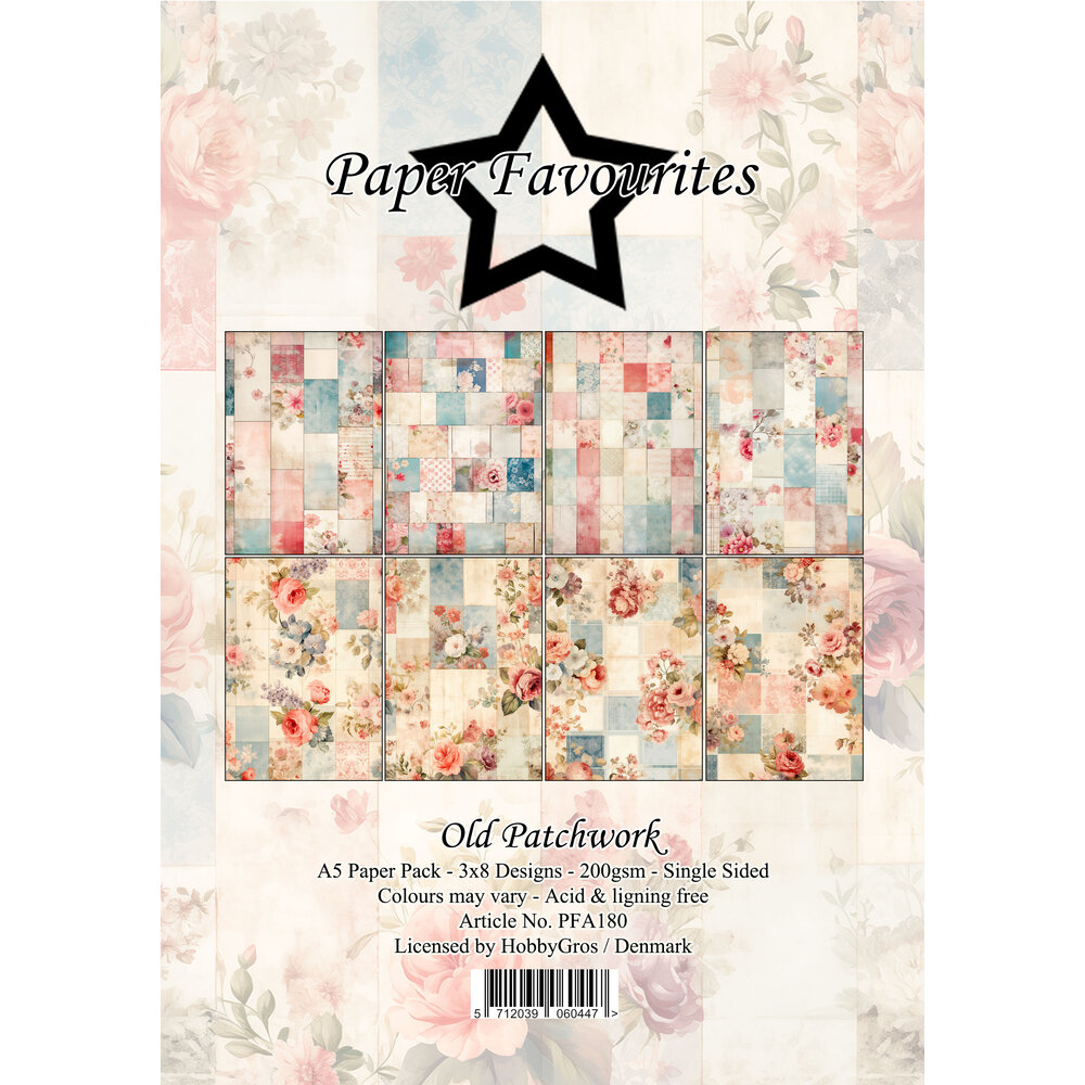 Old Patchwork A5 Paper Pad (PFA180) - Craftlines B.V.