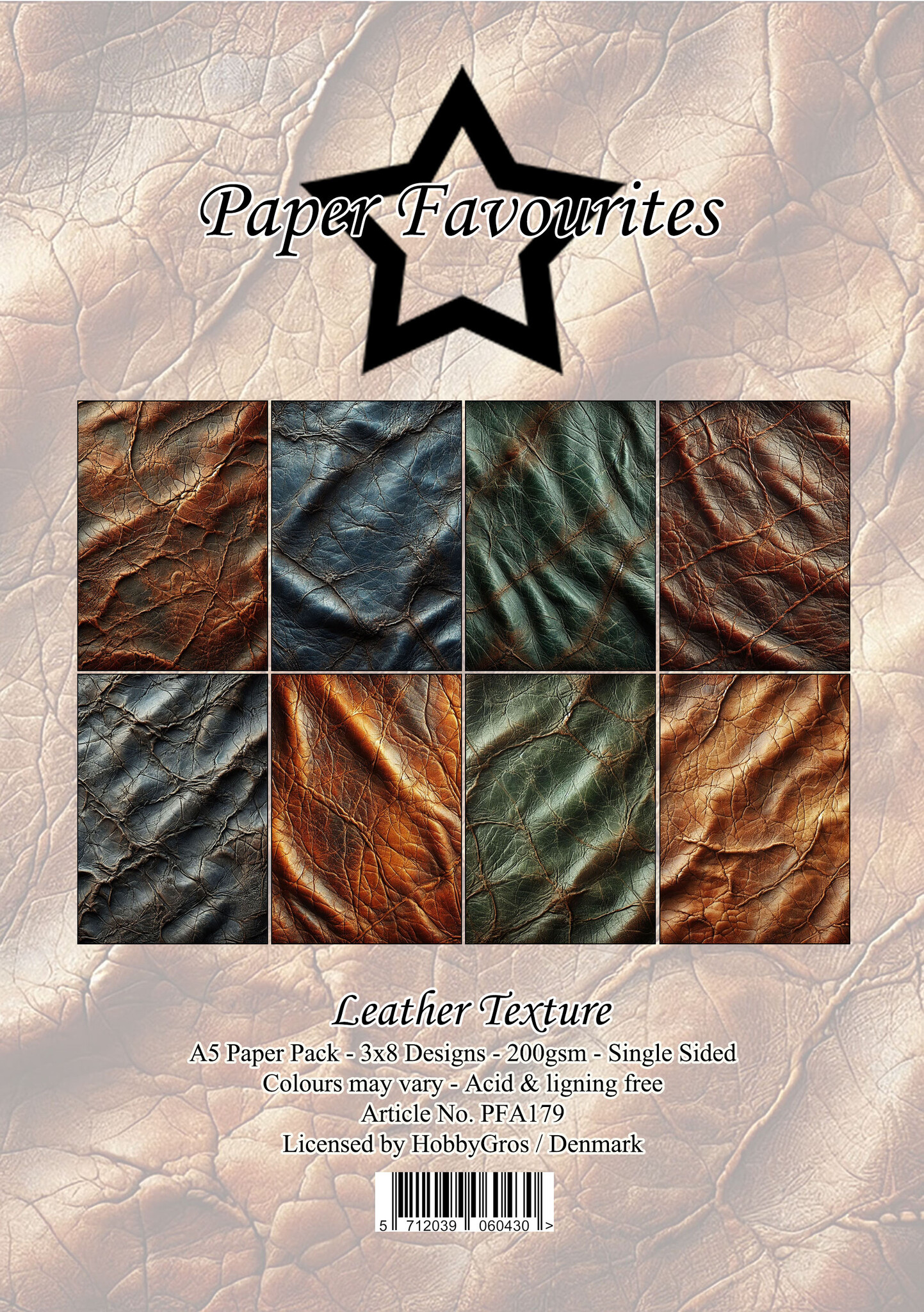 Leather Texture A5 Paper Pad (PFA179) - Craftlines B.V.