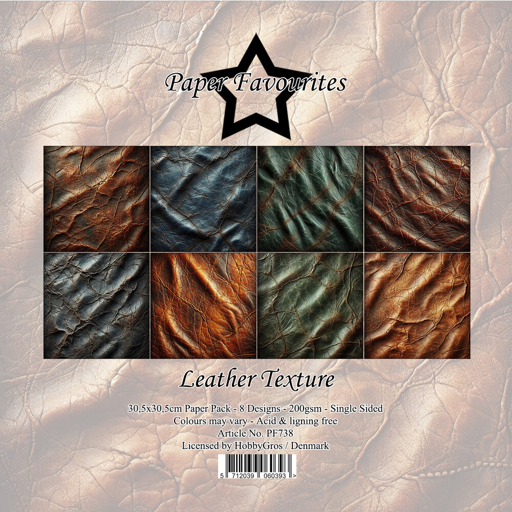Leather Texture 12x12 Inch Paper Pad (PF738) - Craftlines B.V.