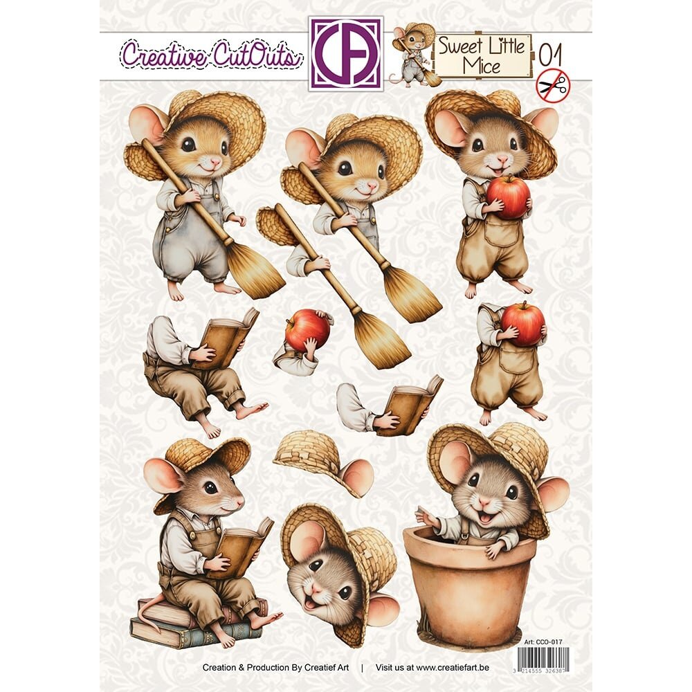 Sweet Little Mice 01 Creative CutOuts (CCO-017) - Craftlines B.V.