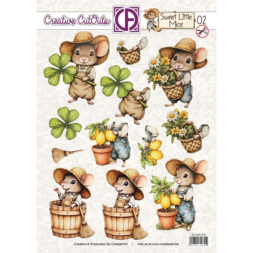 Sweet Little Mice 02 Creative CutOuts (CCO-018) - Craftlines B.V.