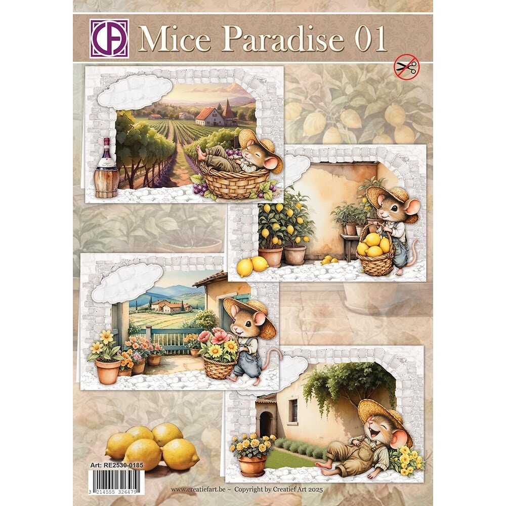 Mice Paradise 01 Card Kit (RE2530-0185) - Craftlines B.V.