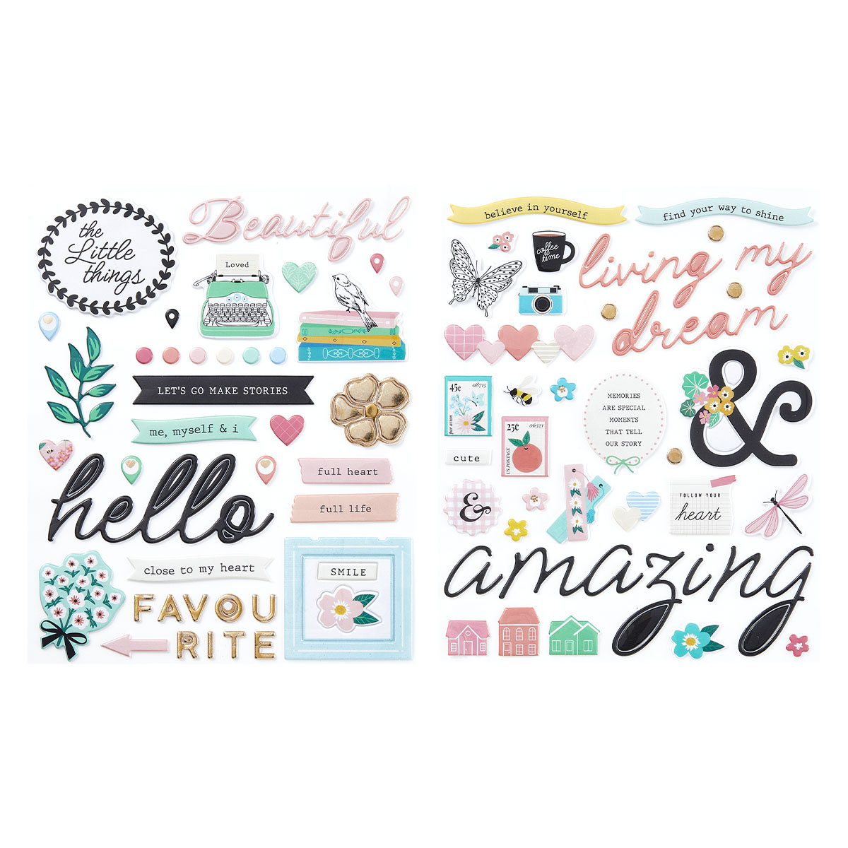 Rosie's Studio Hello It's Me! Puffy Stickers (168839) - Craftlines B.V.