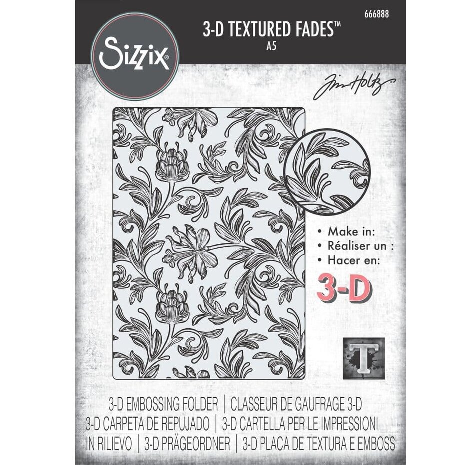 3D Texture Fades by Tim Holtz A5 Botanical Large (666888) - Craftlines B.V.