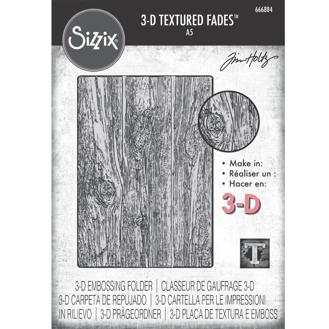 3D Texture Fades by Tim Holtz A5 Lumber Large (666884) - Craftlines B.V.