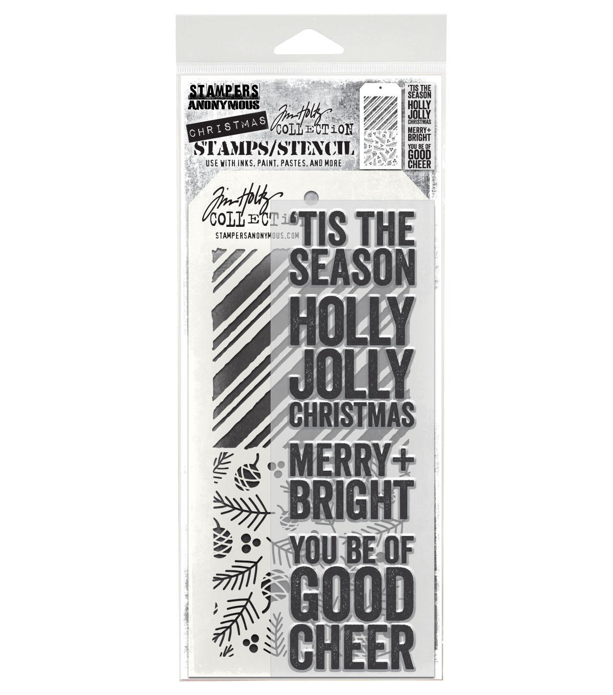 Bold Tidings Tim Holtz Stamps/Stencil (THMM179) - Craftlines B.V.