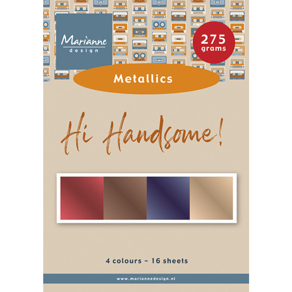 Hi Handsome! A5 Metallics Cardstock (PK9210) - Craftlines B.V.
