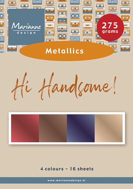Hi Handsome! A5 Metallics Cardstock (PK9210) - Craftlines B.V.