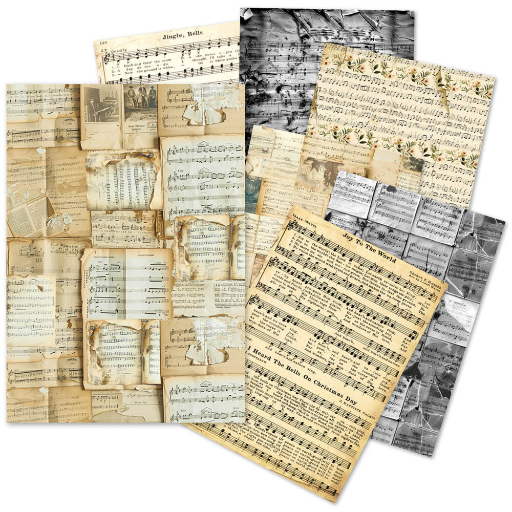 Music Sheet A5 Tissue Paper Set (24pcs) (ME002) - Craftlines B.V.