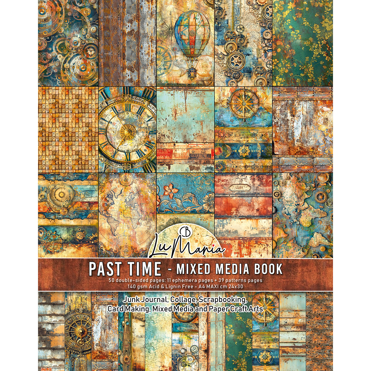 Past Time A4 Maxi Mixed Media Book (MA004) - Craftlines B.V.
