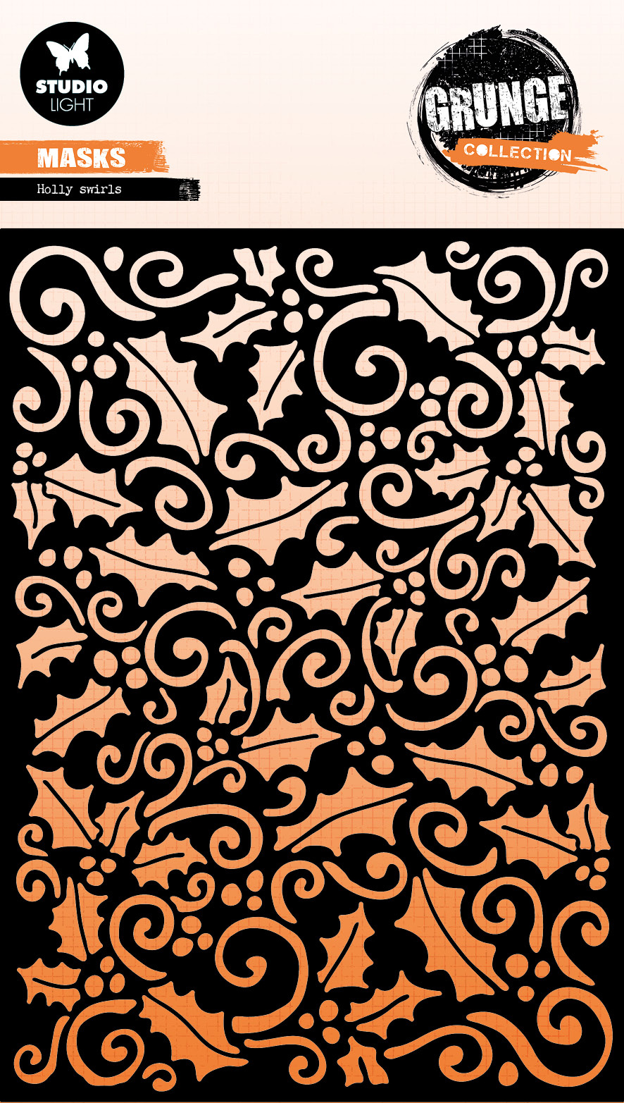 Holly Swirl Grunge Mask (SL-GR-MASK349) - Craftlines B.V.