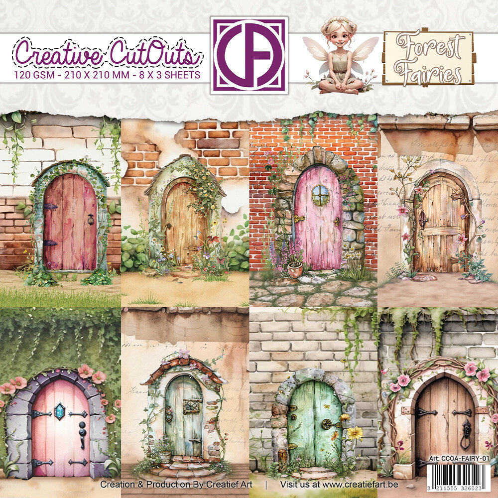 Forest Fairies 8x8 Inch Paper Pack Doors (CCOA-FAIRY-01) - Craftlines B.V.