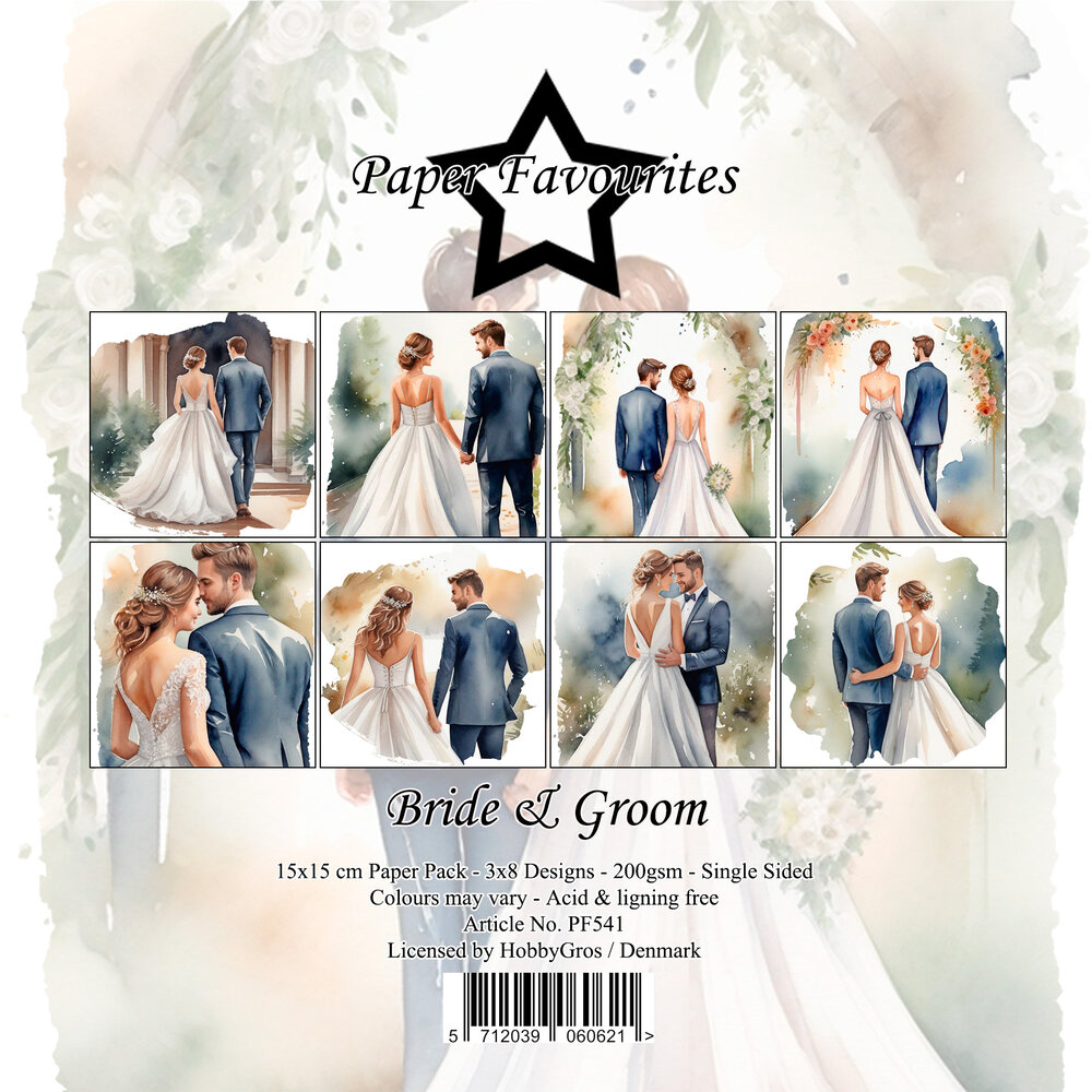 Bride & Groom 6x6 Inch Paper Pad (PF541) - Craftlines B.V.