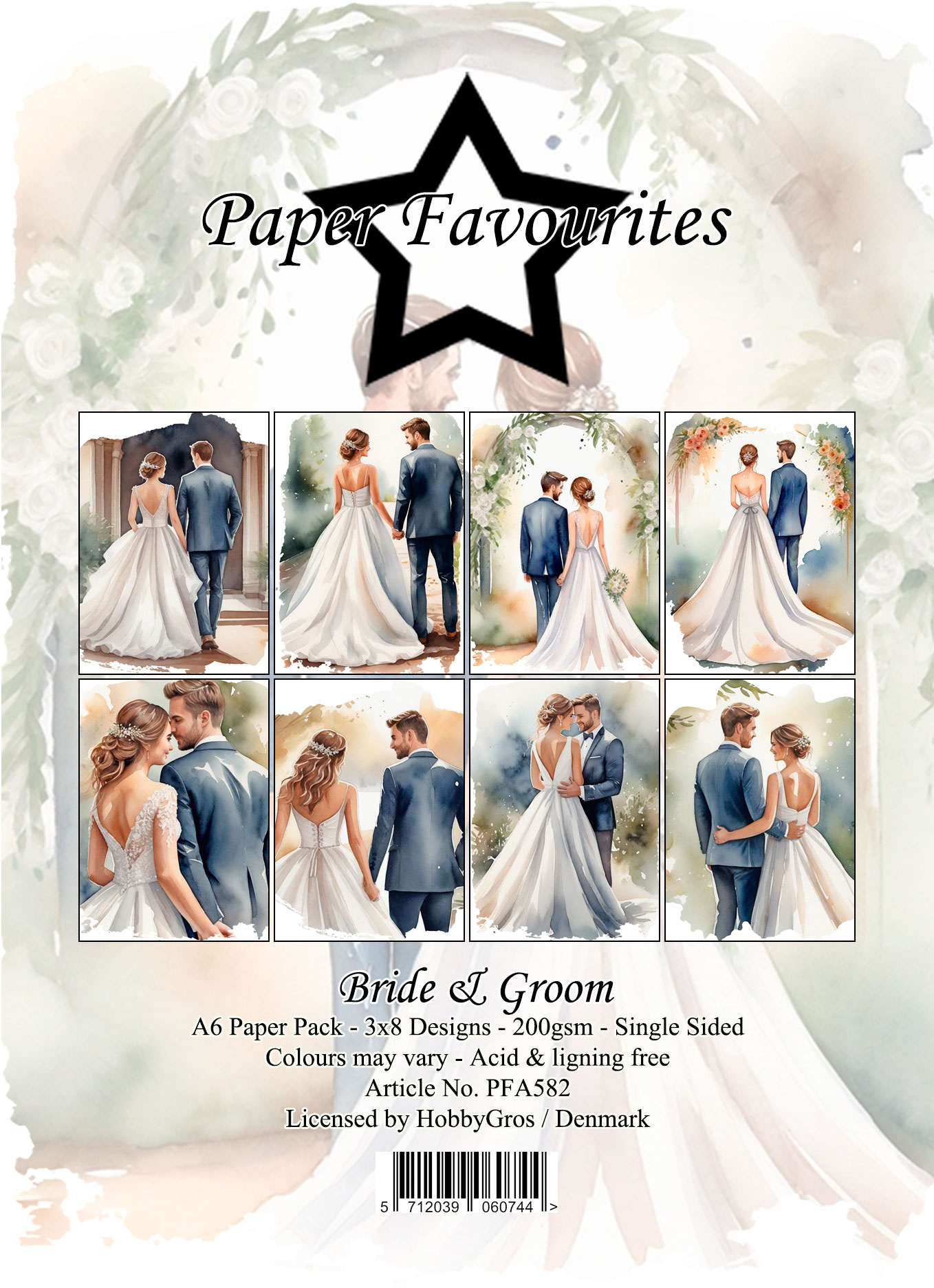 Bride & Groom A6 Paper Pad (PFA582) - Craftlines B.V.