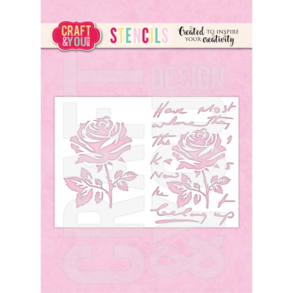 Rose on the Letters A6 Stencil (SC011) - Craftlines B.V.