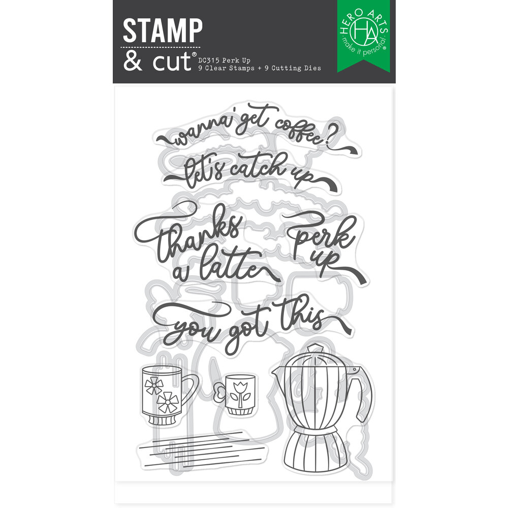 What's Brewing? Stamp & Cut Perk Up (DC315) - Craftlines B.V.