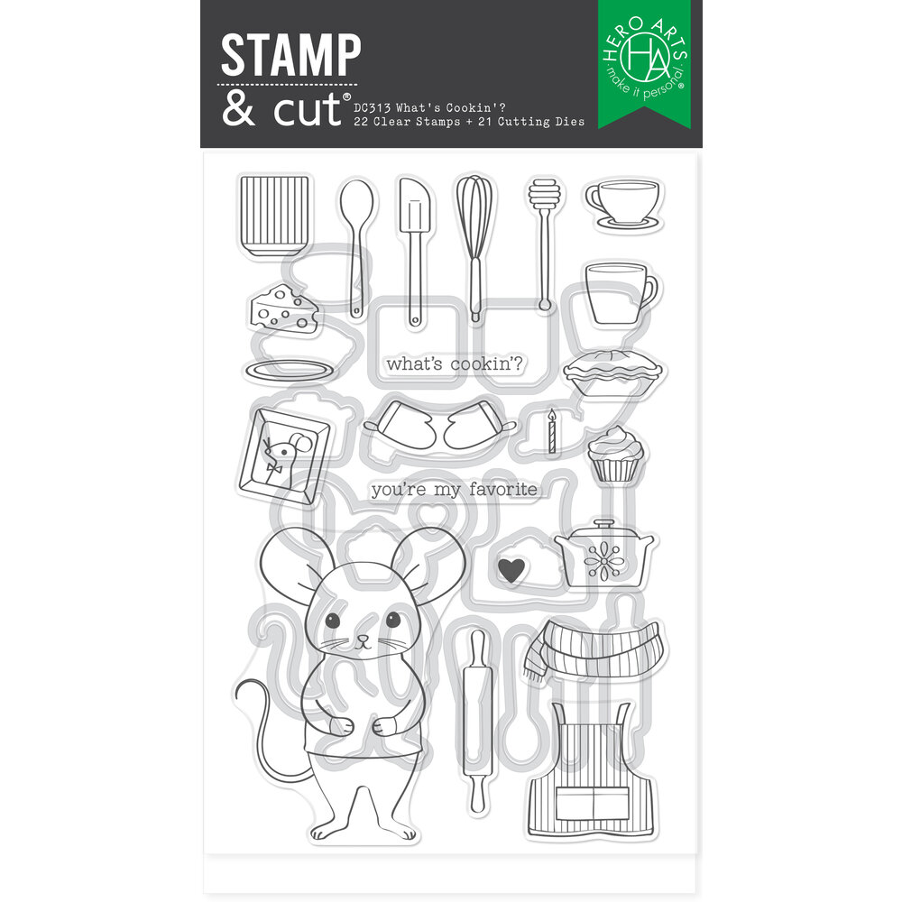Retro Kitchen Stamp & Cut What's Cookin'? (DC313) - Craftlines B.V.