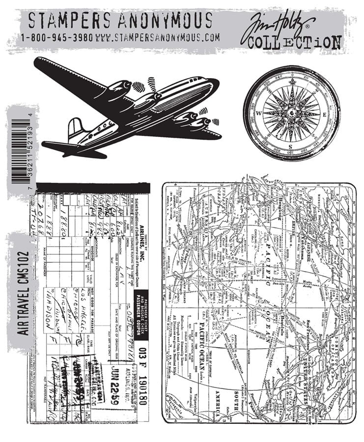 Air Travel Tim Holtz Cling Stamps (CMS102) - Craftlines B.V.