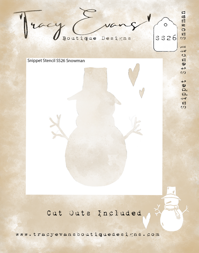 Snowman 4x4 Inch Snippet Stencil (SS026) - Craftlines B.V.