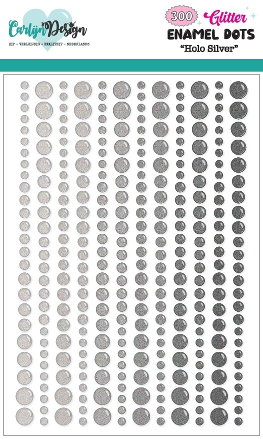 Glitter Enamel Dots Holo Silver (300pcs) (CDED-0009) - Craftlines B.V.