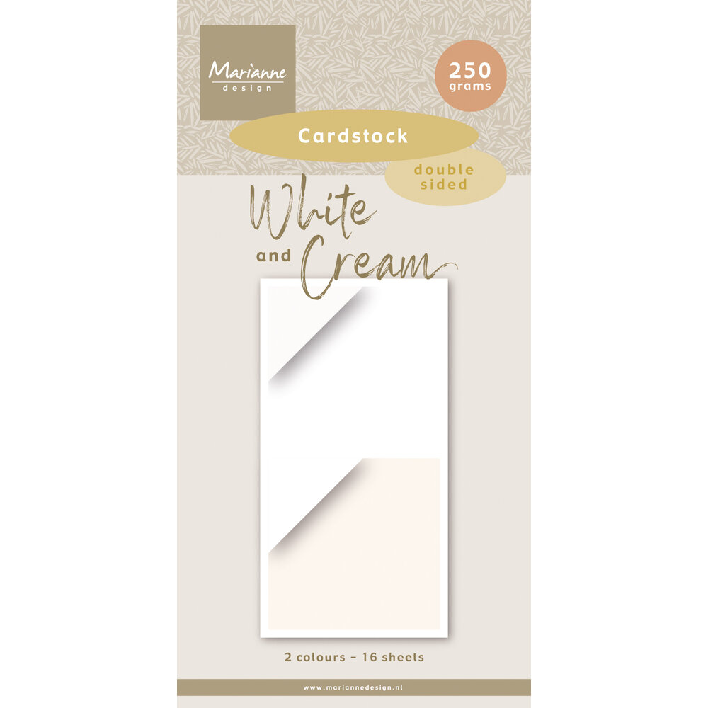 White & Cream 15x30cm Cardstock (PK9211) - Craftlines B.V.