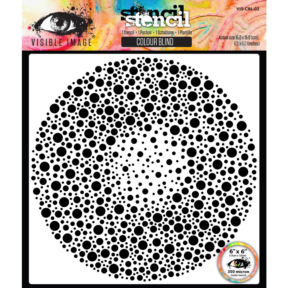Colour Blind 6x6 Inch Stencil (VIS-CBL-02) - Craftlines B.V.