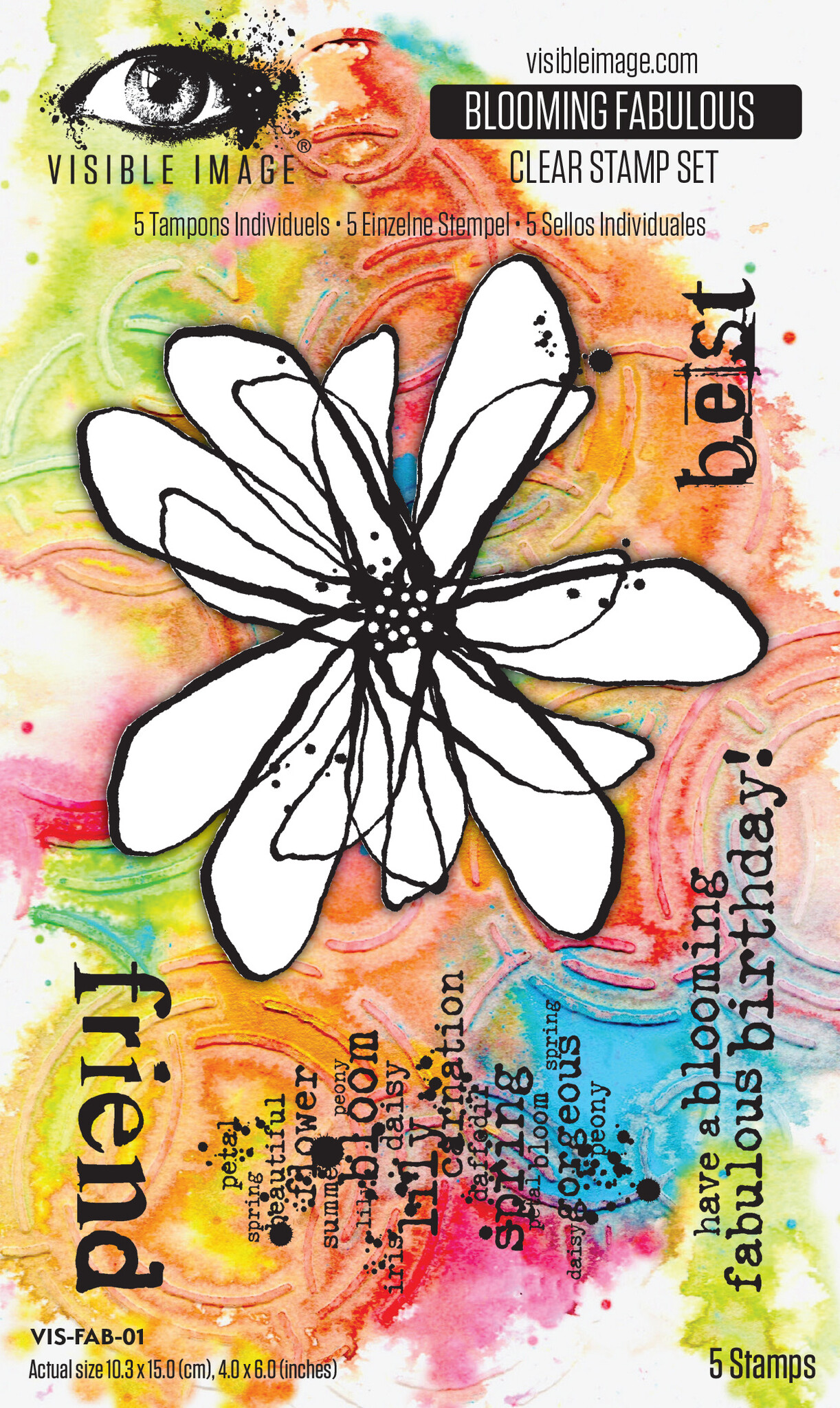 Blooming Fabulous 4x6 Inch Stamp Set (VIS-FAB-01) - Craftlines B.V.