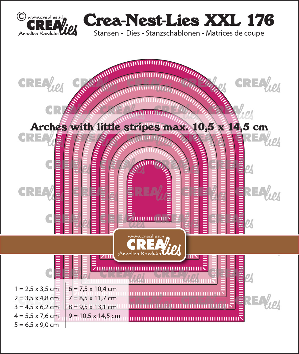 Crea-Nest-Lies XXL Stansen No. 176 Bogen met Kleine Streepjes ...