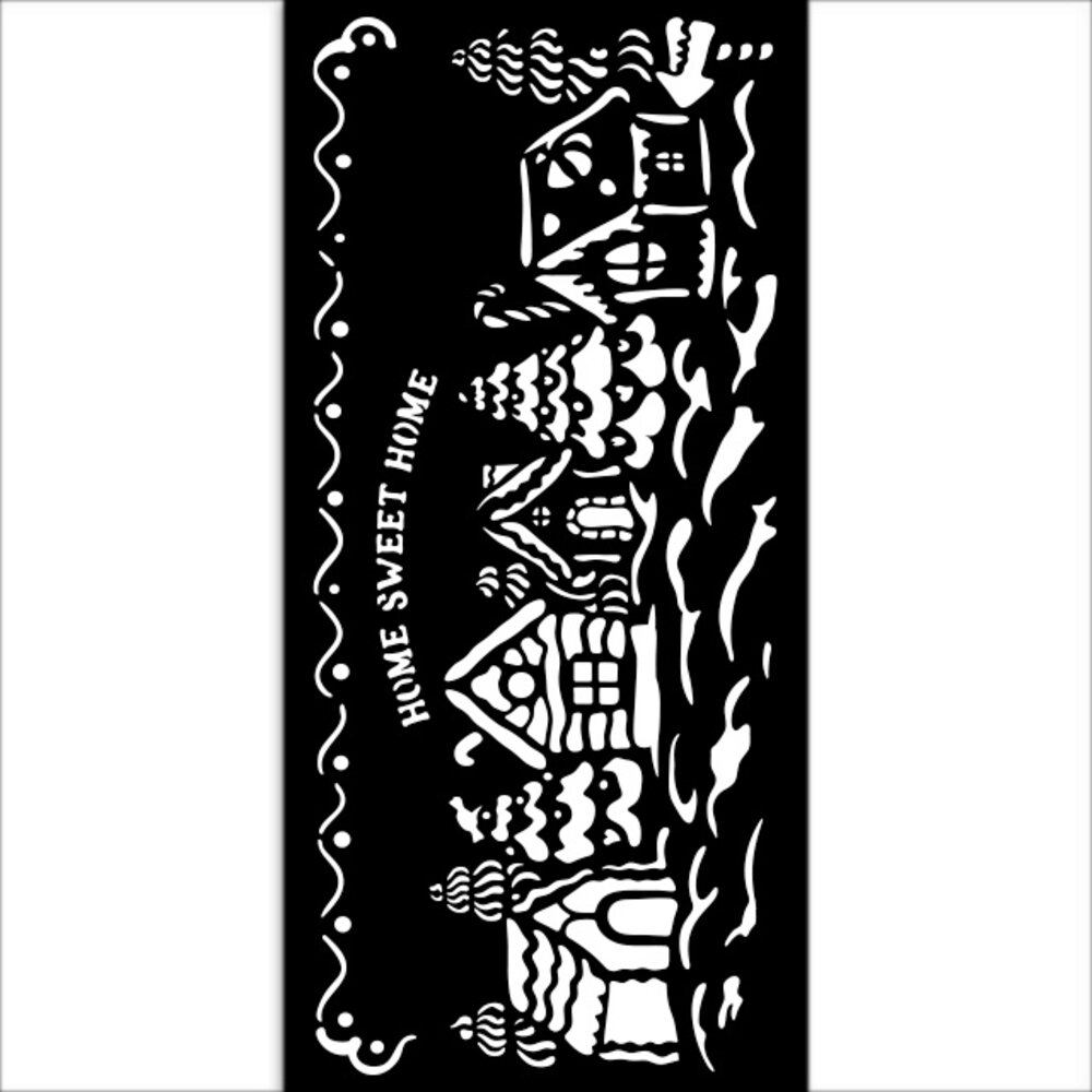 Candy Christmas Thick Stencil 12x25cm Village (KSTDL123) - Craftlines B.V.