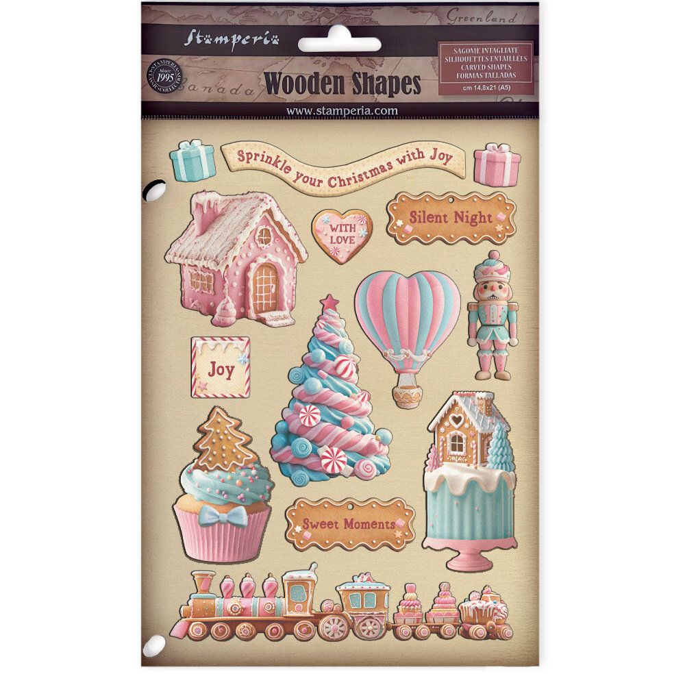 Candy Christmas A5 Colored Wooden Shape (KLSP186) - Craftlines B.V.