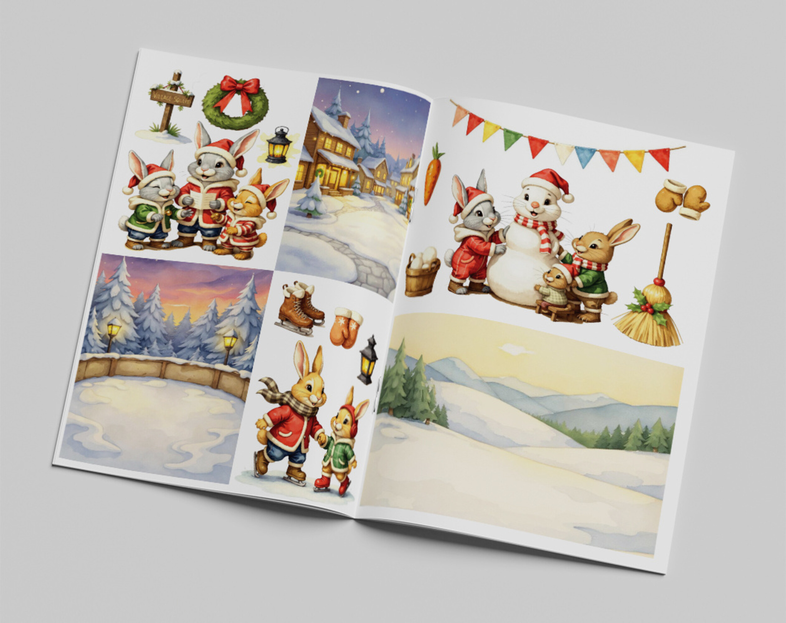 Snowy Bunnies Book Creative CutOuts (CCOBOEK-005) - Craftlines B.V.