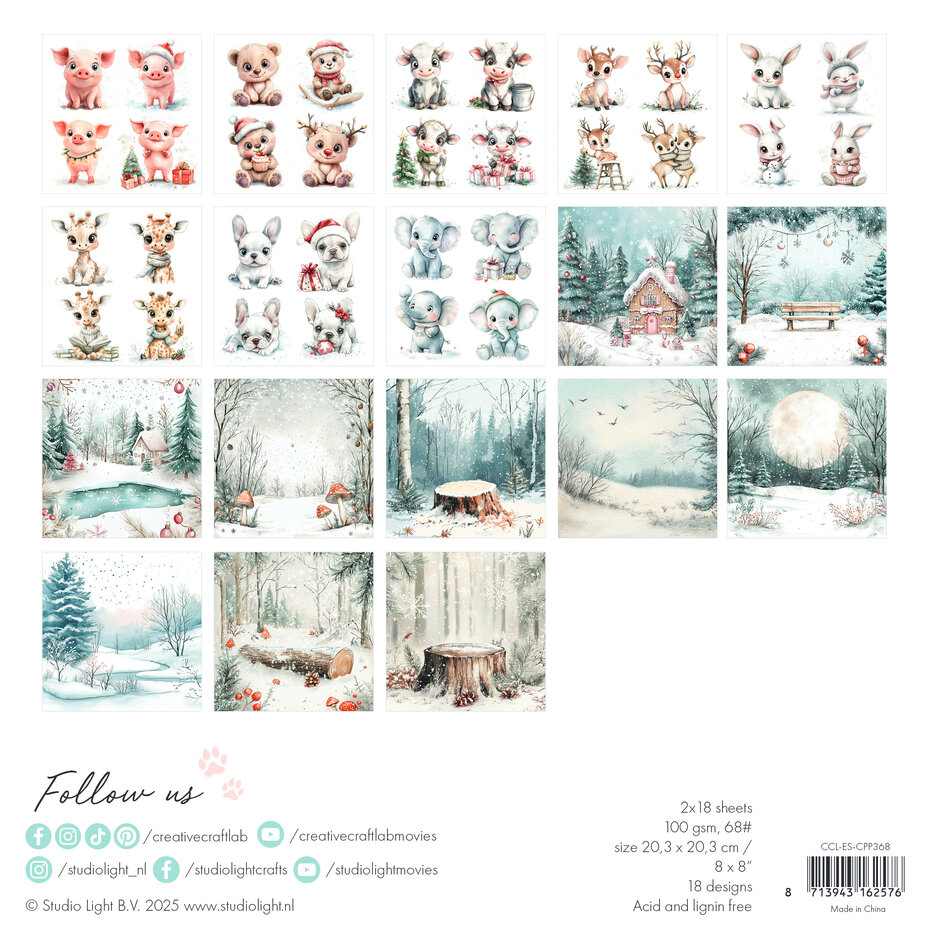 Holly Jolly Essentials Collage Paper Pad (CCL-ES-CPP368) - Craftlines B.V.