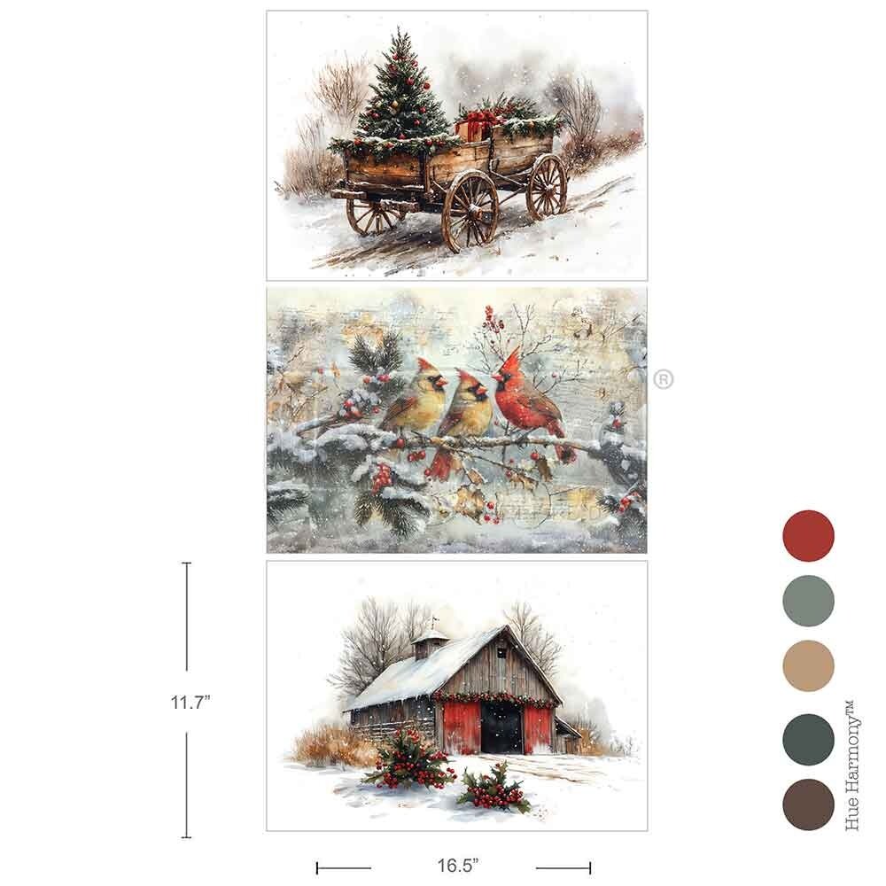 Christmas In The Countryside A3 Decoupage Fiber Pack (3pcs) (680015 ...
