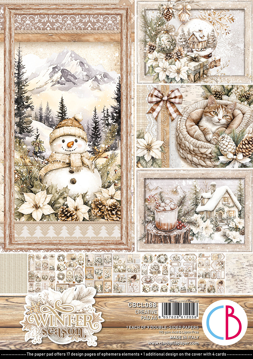 Winter Season A4 Creative Pad (9pcs) (CBCL088) - Craftlines B.V.