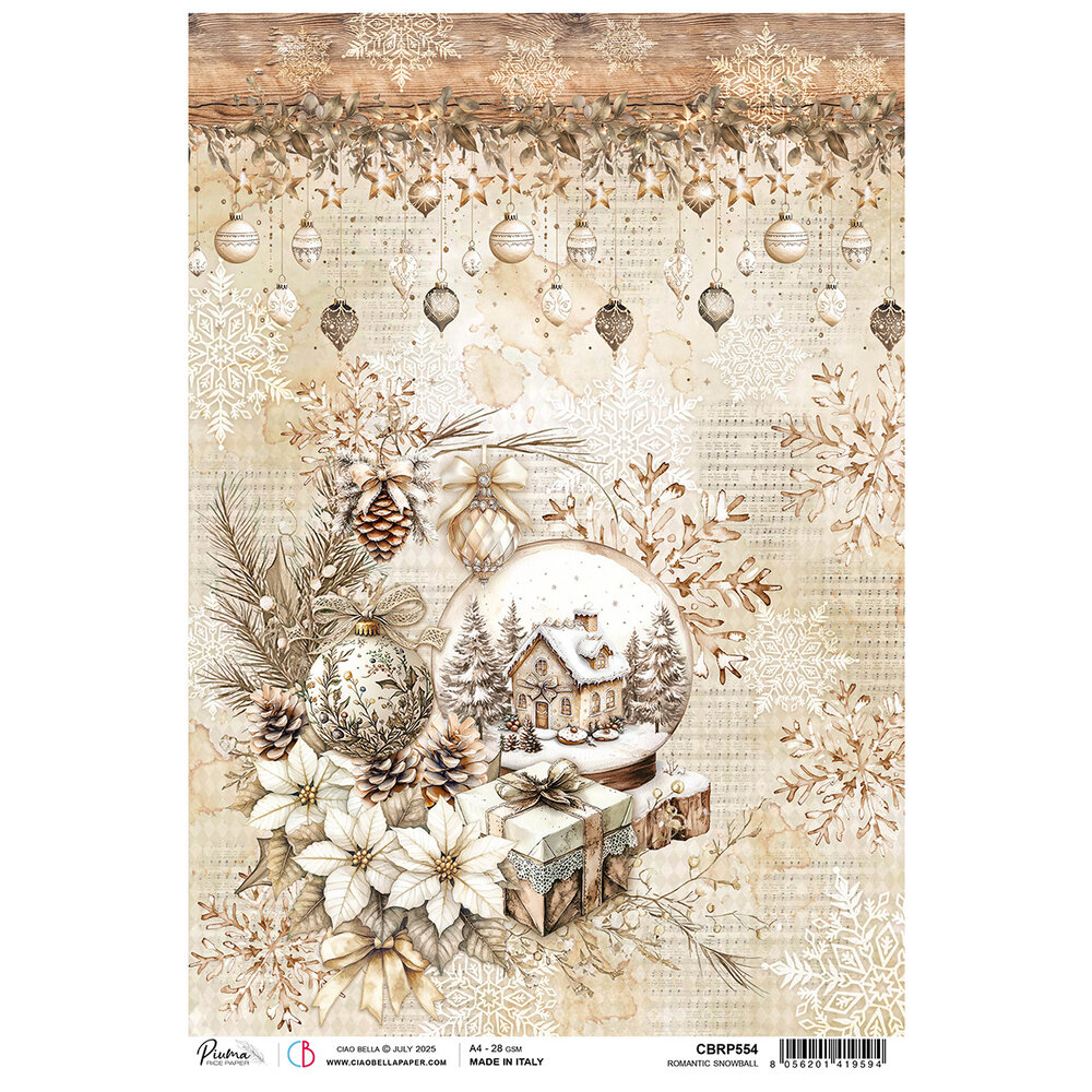 Winter Season A4 Rice Paper A4 Romantic Snowball (5pcs) (CBRP554 ...