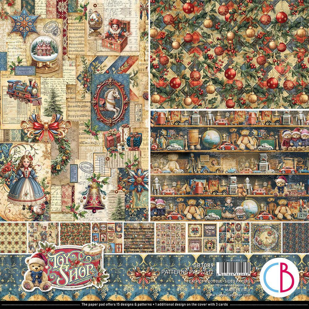 Toy Shop 12x12 Inch Patterns Pad (8pcs) (CBT089) - Craftlines B.V.