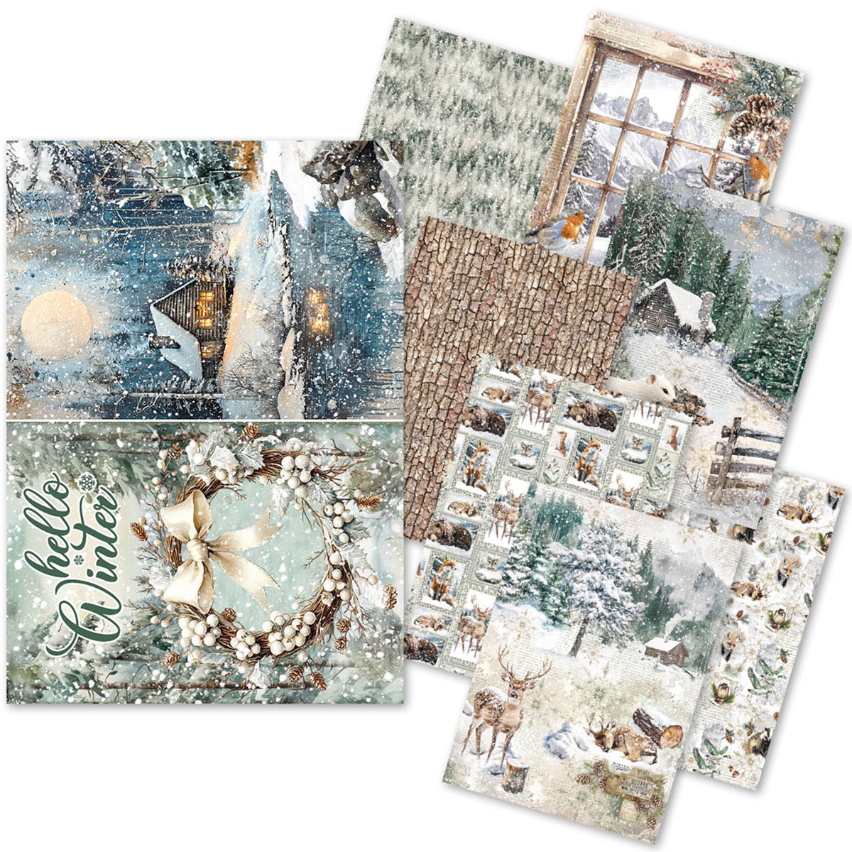 Forest Tales A5 Rice Paper Mixed (8pcs) (CBRS024) - Craftlines B.V.