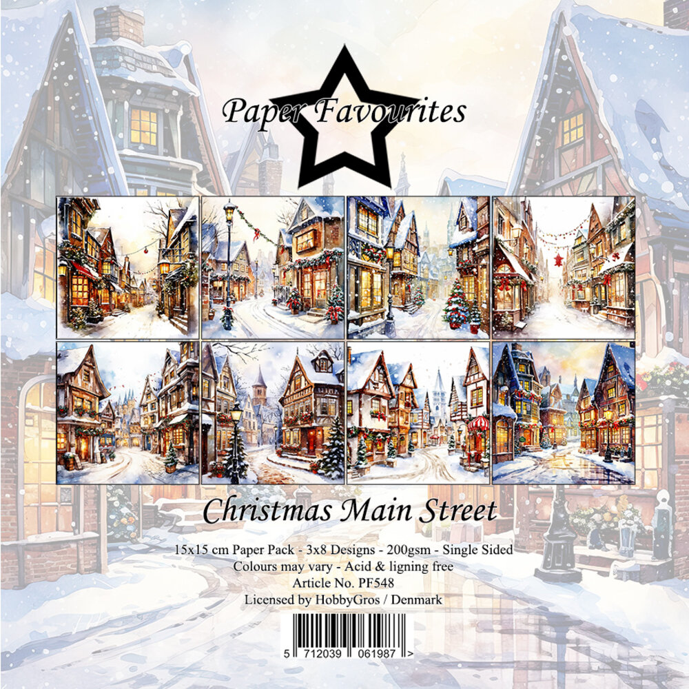 Christmas Main Street 6x6 Inch Paper Pad (PF548) - Craftlines B.V.