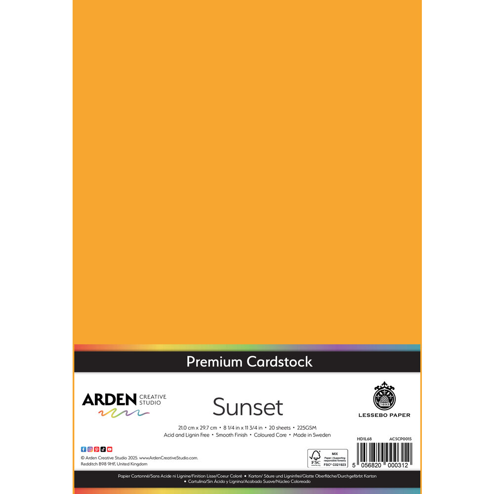 Premium Cardstock A4 Sunset (20 sheets) (ACSCP0015) - Craftlines B.V.