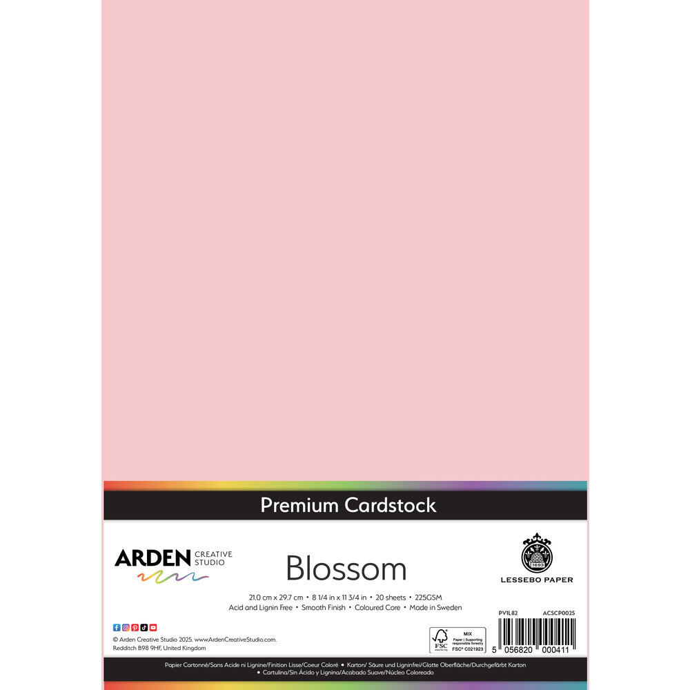 Premium Cardstock A4 Blossom (20 sheets) (ACSCP0025) - Craftlines B.V.