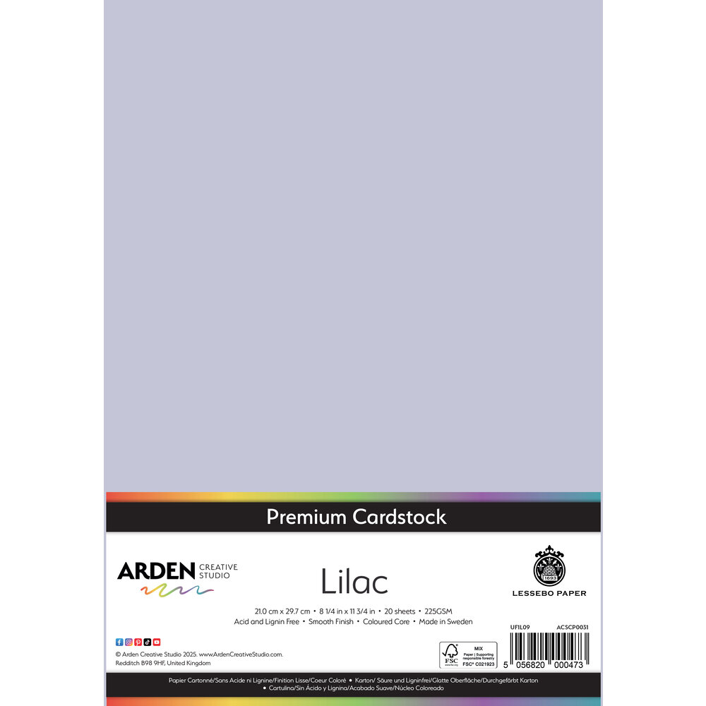 Premium Cardstock A4 Lilac (20 sheets) (ACSCP0031) - Craftlines B.V.