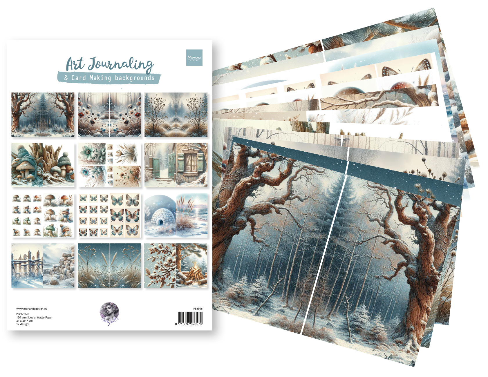 Art Journaling & Card Making Backgrounds by Fairybells Winter Set ...