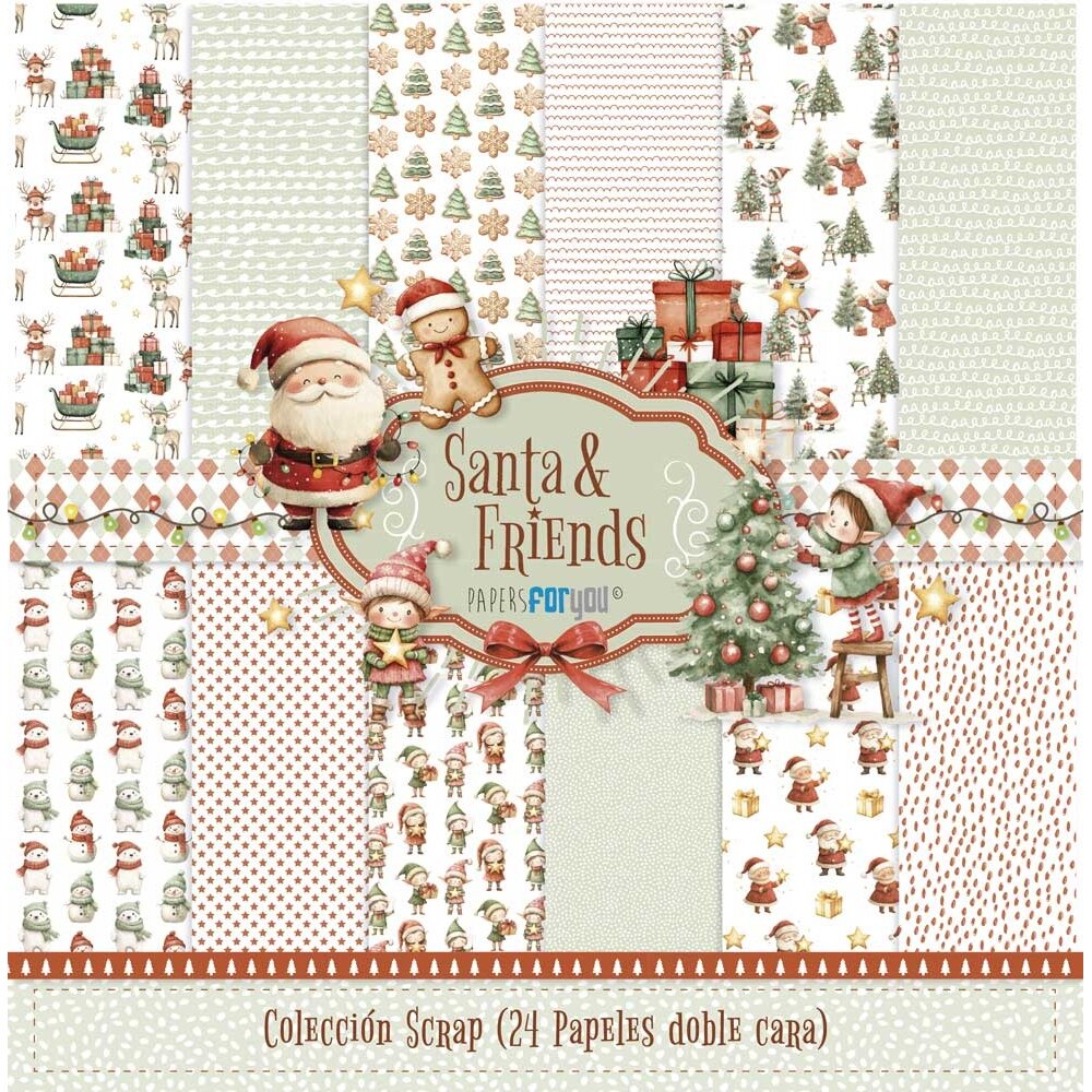 Santa & Friends 8x8 Inch Scrap Paper Pack (24pcs) (PFY-15399 ...
