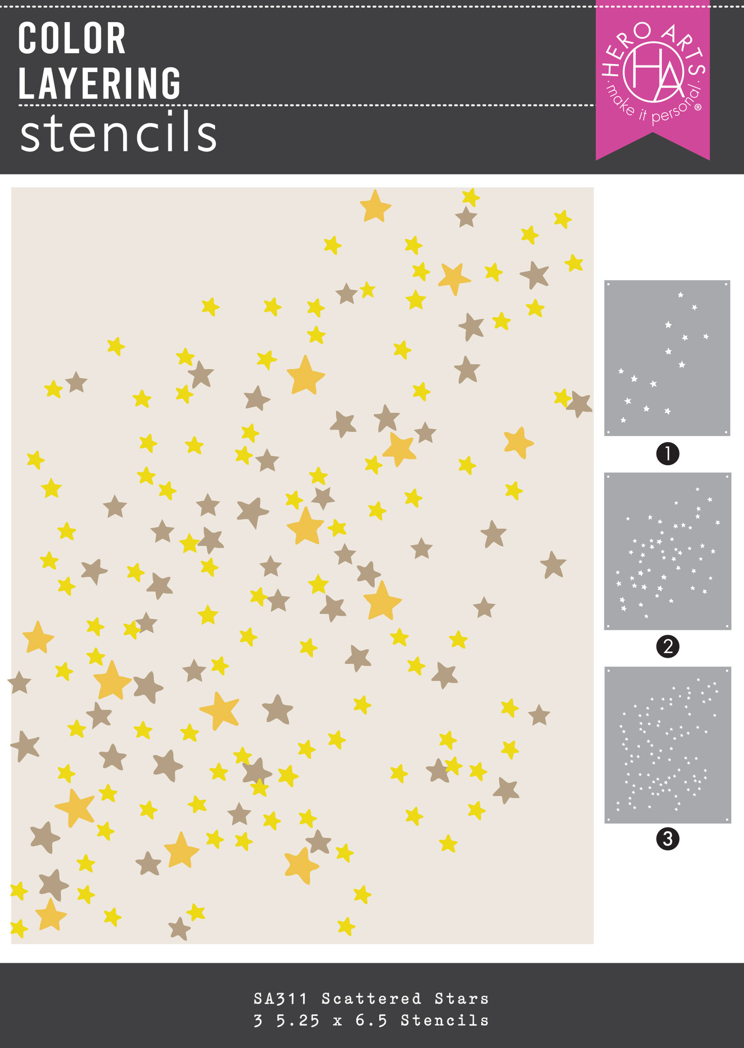 Hocus Pocus Color Layering Stencils Scattered Stars (SA311 ...