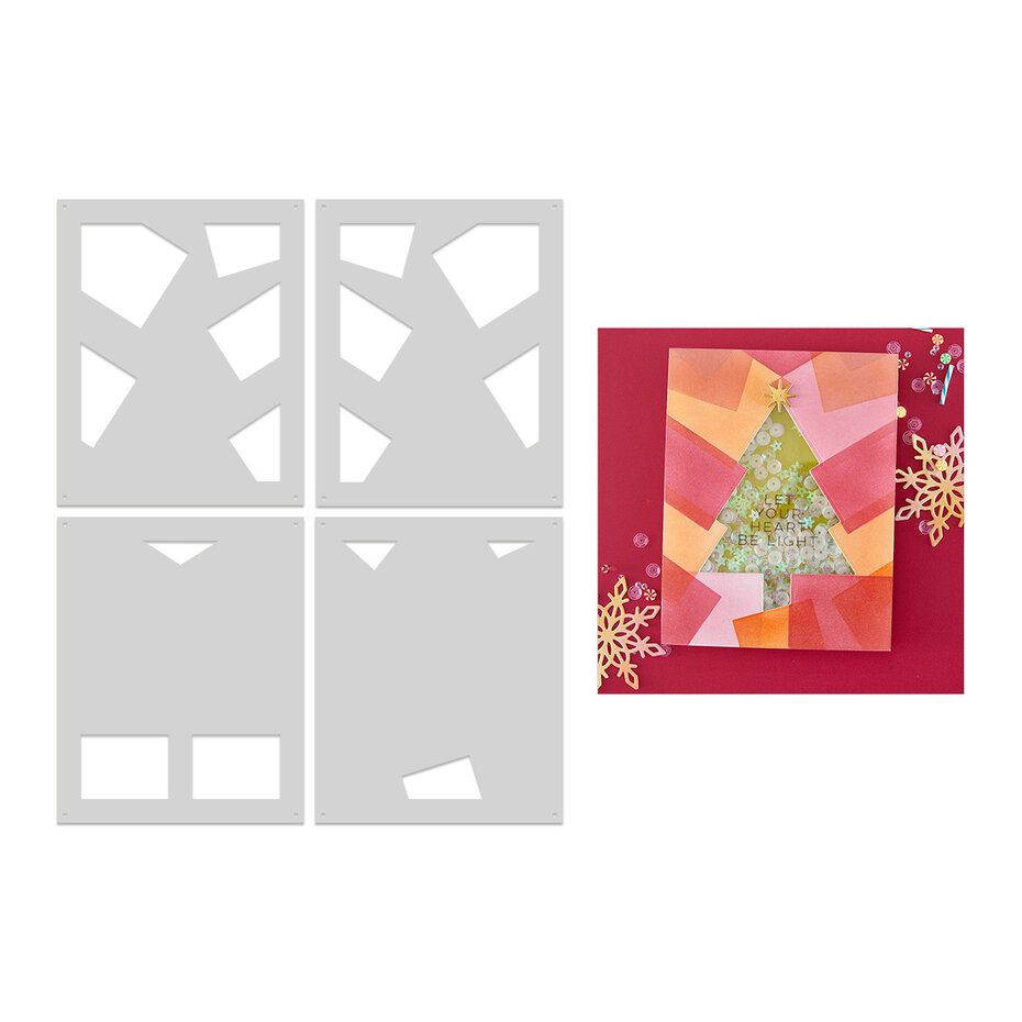 Very Merry Color Layering Stencils Tree (SA310) - Craftlines B.V.
