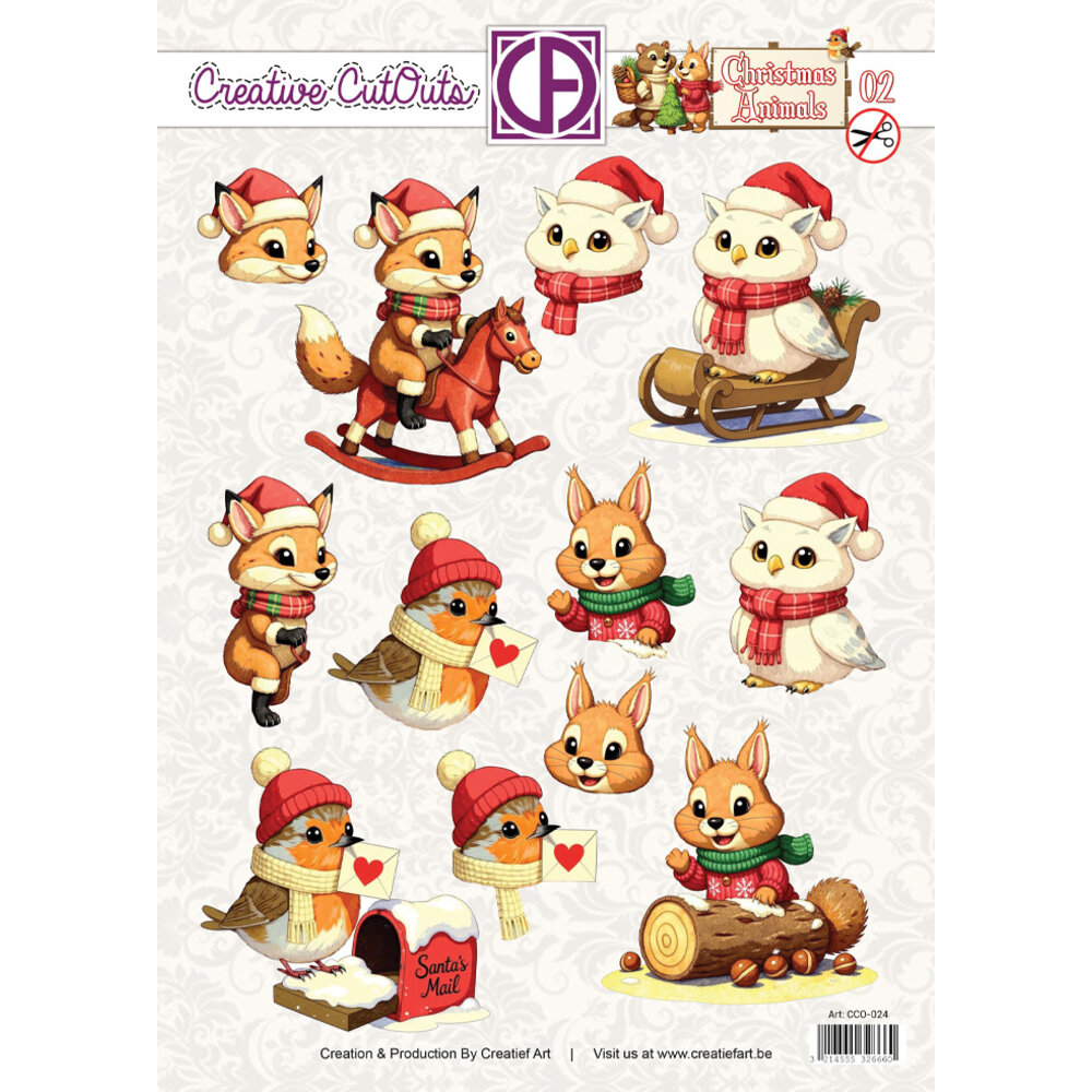 Christmas Animals 02 Creative CutOuts (CCO-024) - Craftlines B.V.