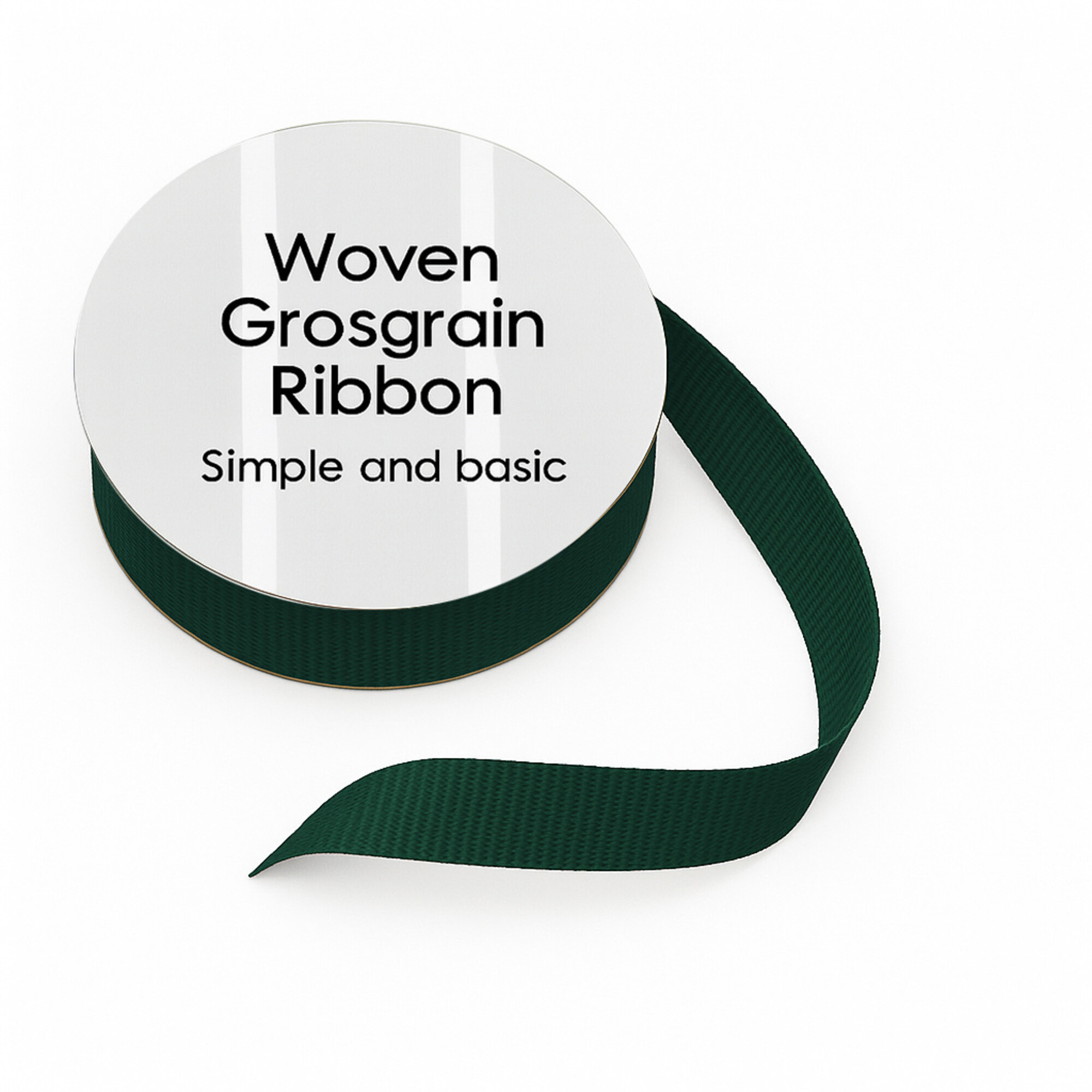 Dark Green Grosgrain Ribbon (8mmx10m) (SBA456) - Craftlines B.V.