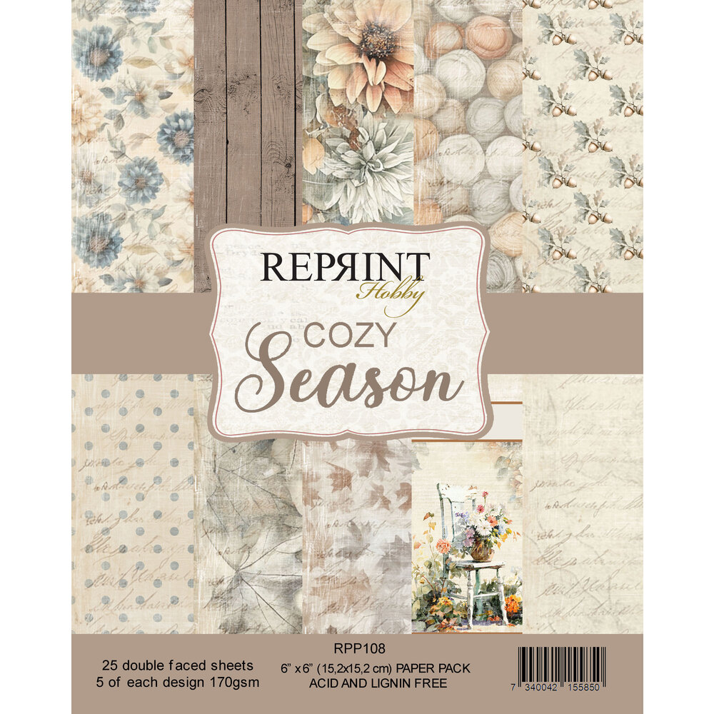 Cozy Season 6x6 Inch Paper Pack (RPP108) - Craftlines B.V.